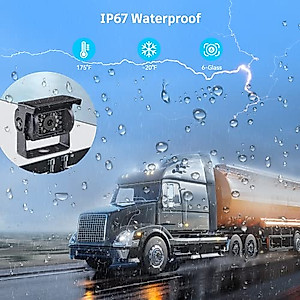 Backup Camera System, Rear View Camera 7'' Monitor Kit FHD 1080P Back Up Camera for Car Truck RV Minivan Waterproof Night Vision, Dual Channel Easy to Install Wired Camera
