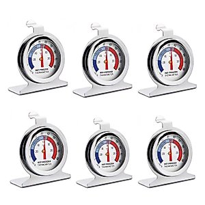 6 Pack Refrigerator Freezer Thermometer, Large Dial Freezer Thermometer, Freezer/Refrigerator/Fridge Temperature Cooler