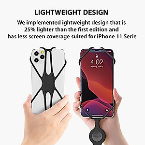 Bone】 Crossbody Lanyard Phone Tie 2, Universal Crossbody Phone Lanyard Anti-Lost Phone Holder for iPhone 13 12 11 Pro Max Mini, Adjustable iPhone Lanyard Fits Most Phones from 4-6.7" - Black