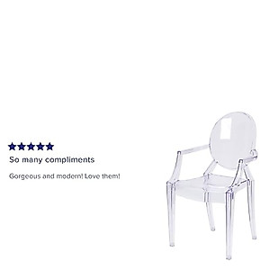 Flash Furniture Max 4 Pack Ghost Chair with Arms in Transparent Crystal