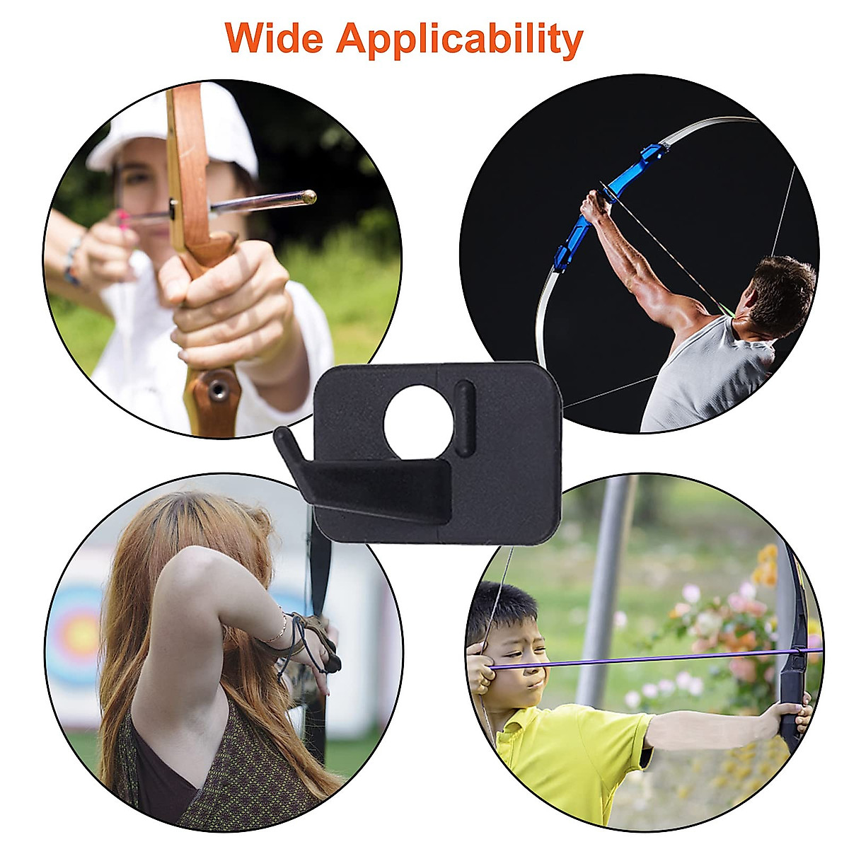 SOPOGER 6pcs Plastic Arrow Rest Black Recurve Bow Arrow Rest Adhesive Back Hunting Shooting Targeting Accessory for Right or Left Hand (Right Hand)