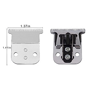 2 Pack Replacement T-Blade Set for Andis D7/D8 Steel Blade, Compatible with Andis SlimLine Pro Li D7/D8 Hair Clipper Trimmer (silver)