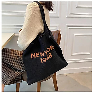 Grunge Knitted Tote Bag Y2K Fairycore Letter Shoulder Bag Aesthetic Hobo Bag Indie Crossbody Bag Alt Purse Accessories (Beige)