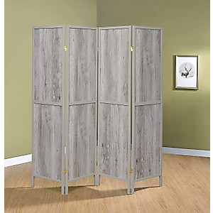 Coaster Furniture Folding Screen Grey Driftwood 4-Panel 961415