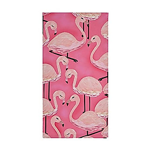 GEDAKO Hand Towels Set 2 pcs Bath Towel Soft for Bathroom Spa Gym Sports 28"x 14" (Pink Flamingos)