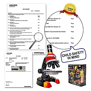 Microscope Kit for Kids 8-12,Ideal Science Experiment Toys for Boy Girl.Student Educational STEM Project,1250x Beginner Microscope,7X Magnifier Set to Child Activities.Gift Package for Age 8 9 10 11
