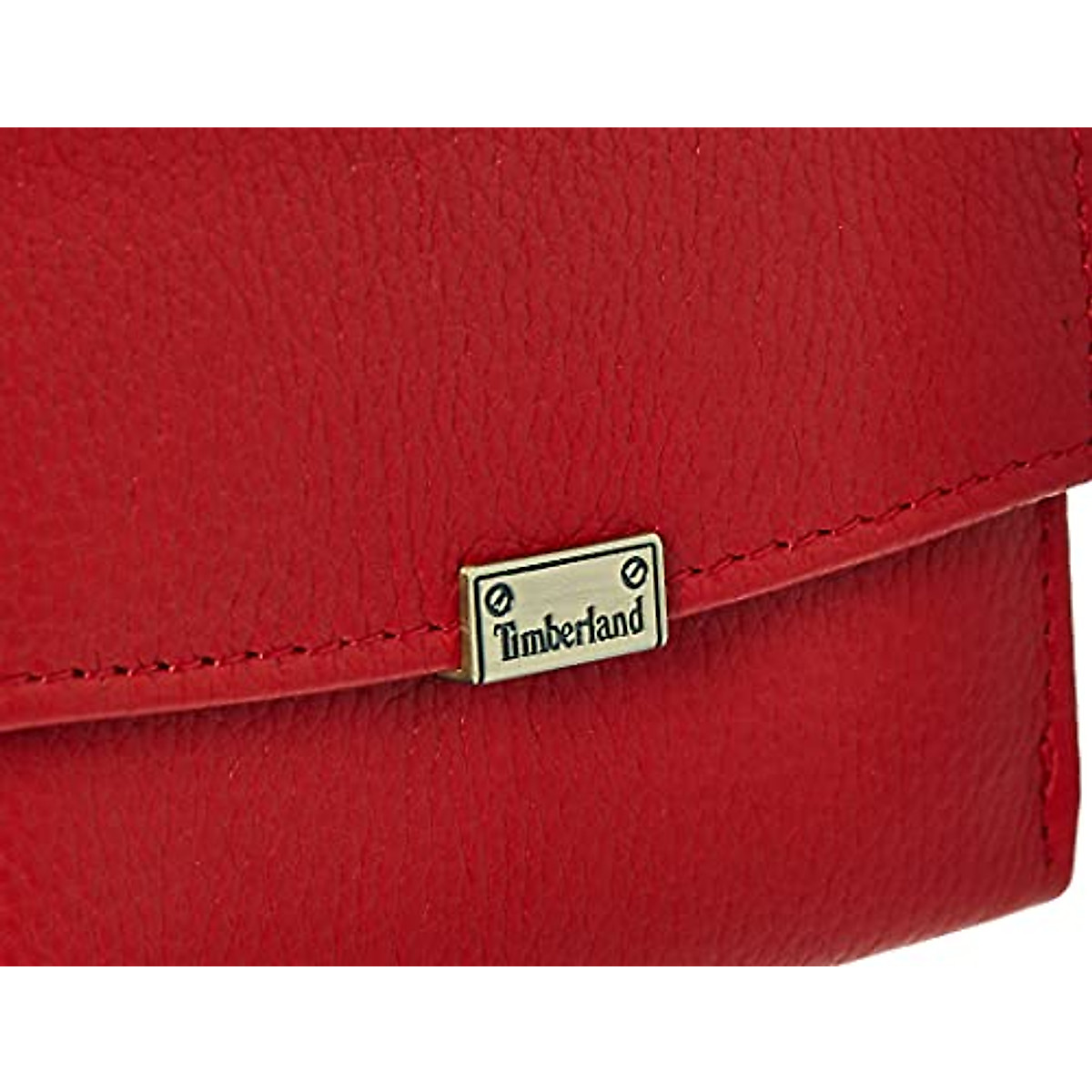 Timberland womens Leather RFID Small Indexer Snap Wallet Billfold, Red, One Size US