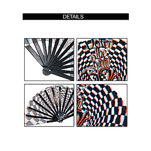 LASR Psychedelic Rabbit Festival Hand Fan, Multi, Rave Gear, Exclusive