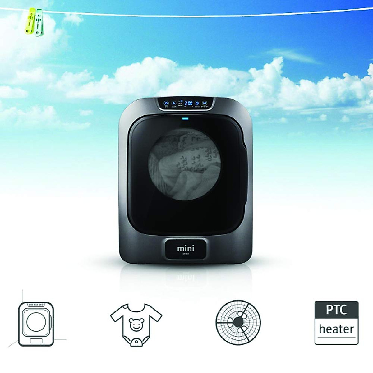 TULGIGS Daewoo&Winia DWR-03IDDC Mini Dryer Machine PTC Heater 220V/60Hz Only