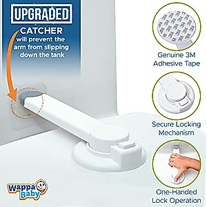Toilet Lock Child Safety - Ideal Baby Proof Toilet Seat Lock with 3M Adhesive | Easy Installation, No Tools Needed | Fits Most Toilet Seats - White (1 Pack)