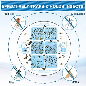 Qualirey 30 Pack Replacement Glue Cards Compatible with Dynatrap DT152 Indoor Insect Trap and Killer, 3.4 Inch Indoor Mosquito Trap Refills Sticky Glue Pads