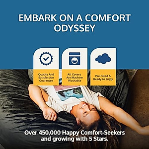 ULTIMATE SACK 6ft Bean Bag Chair, Oversize Bean Bag Chair for Adults, Comfy Chair Bean Bag Couch Lounge Sofa Loveseat Furniture | Ivory Fur