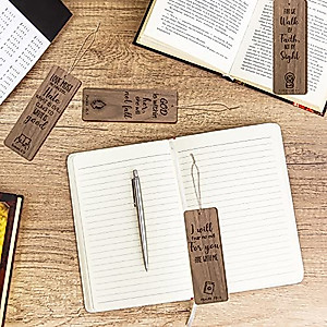 40 Pieces Religious Bookmarks Vintage Wooden Christian Bookmarks Inspirational Religious Gifts Baptism Christian Bookmarks Bible Verses Bookmarks for Women Men Book Lovers Supplies, 5.12 x 1.77 Inches