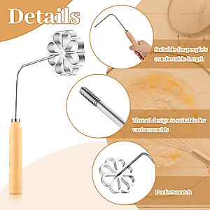 3 Sets Bunuelos Mold with Handle Achappam Mold Rosette with 3 Interchangeable Heads Rosette Cookie Bunuelos Tool Timbale Aluminum Waffle Molds Star Flower Circle for Kitchen Baking Cooking