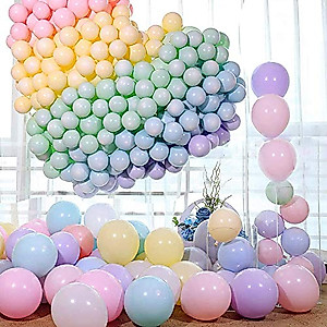 Party Pastel Balloons 100 Pcs 10" Macaron Candy Colored Latex Balloons for Birthday Wedding Engagement Anniversary Christmas Festival Picnic or Any Friends & Family Party Decorations- Multicolor