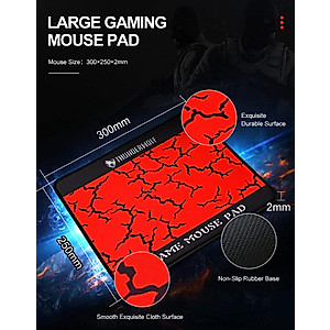 T-Wolf Gaming Combo TF800 Keyboard/Mouse/Headphone/Mouse Pad Wired LED RGB Backlight Bundle for PC Gamers Users - 4 in 1, Black