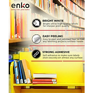 enKo Compatible 30347 Dymo Book Spine Labels (1" x 1-1/2") 12 Rolls, 9000 Library Book Barcode Labels - Use with Dymo Labelwriter 450, 4XL, 450 Turbo Printer, Rollo Printer