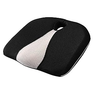 HHWKSJ Seat Cushion Pillow for Office Chair - 100% Memory Foam Firm Coccyx Pad - Tailbone, Sciatica, Lower Back Pain Relief - Contoured Posture Corrector for Car, Wheelchair, Computer and Desk Chair