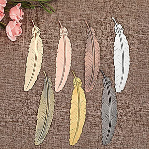 Nebel 14 Pieces Metal Bookmarks Feather Bookmarks Metal Feather Bookmarks Perfect Gift for Woman and Kids