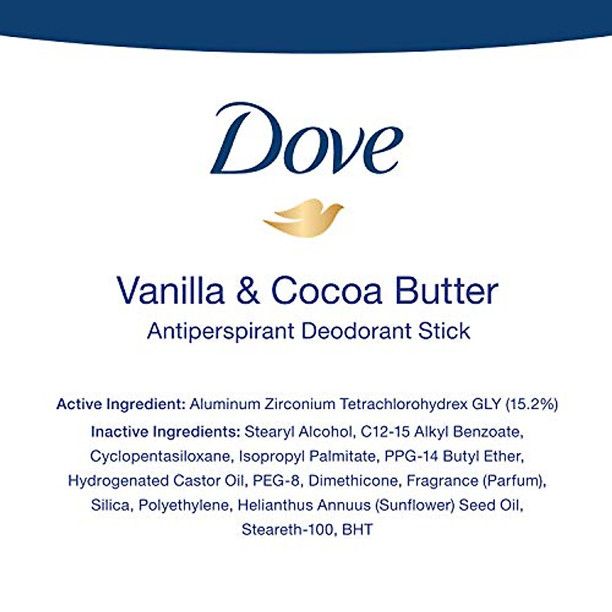 Dove Nourishing Secrets Antiperspirant Deodorant Stick for Women Vanilla Cocoa Butter for 48 Hour Underarm Sweat Protection And Soft And Comfortable Underarms,2.6 Ounce (Pack of 3)