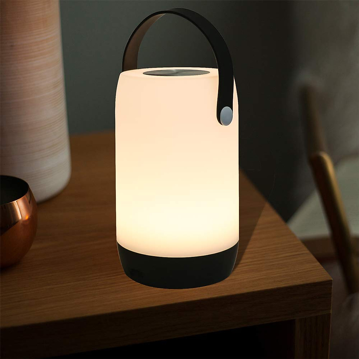 Eldnacele Table Lamp-Touch Sensor Lamp for Kids Bedroom, Portable USB Rechargeable Dimmable Baby Night Light with White Light, LED Night Lights, 2 Pack