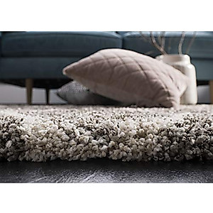 SAFAVIEH Hudson Shag Collection Accent Rug - 3' x 5', Grey & Ivory, Trellis Design, Non-Shedding & Easy Care, 2-inch Thick Ideal for High Traffic Areas in Entryway, Living Room, Bedroom (SGH280B)