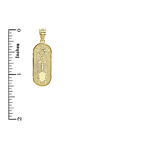 Sideways Crosses Dazzling 14K Yellow Gold Eye of Horus and Scarab Egyptian Protection Ankh Cross Pendant