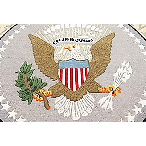 Eagle USA Pluribus Unum Seal Of The President United States Of America Handmade Tufted 100%Woolen Round Area Rugs & Carpet (4'x4' Round)