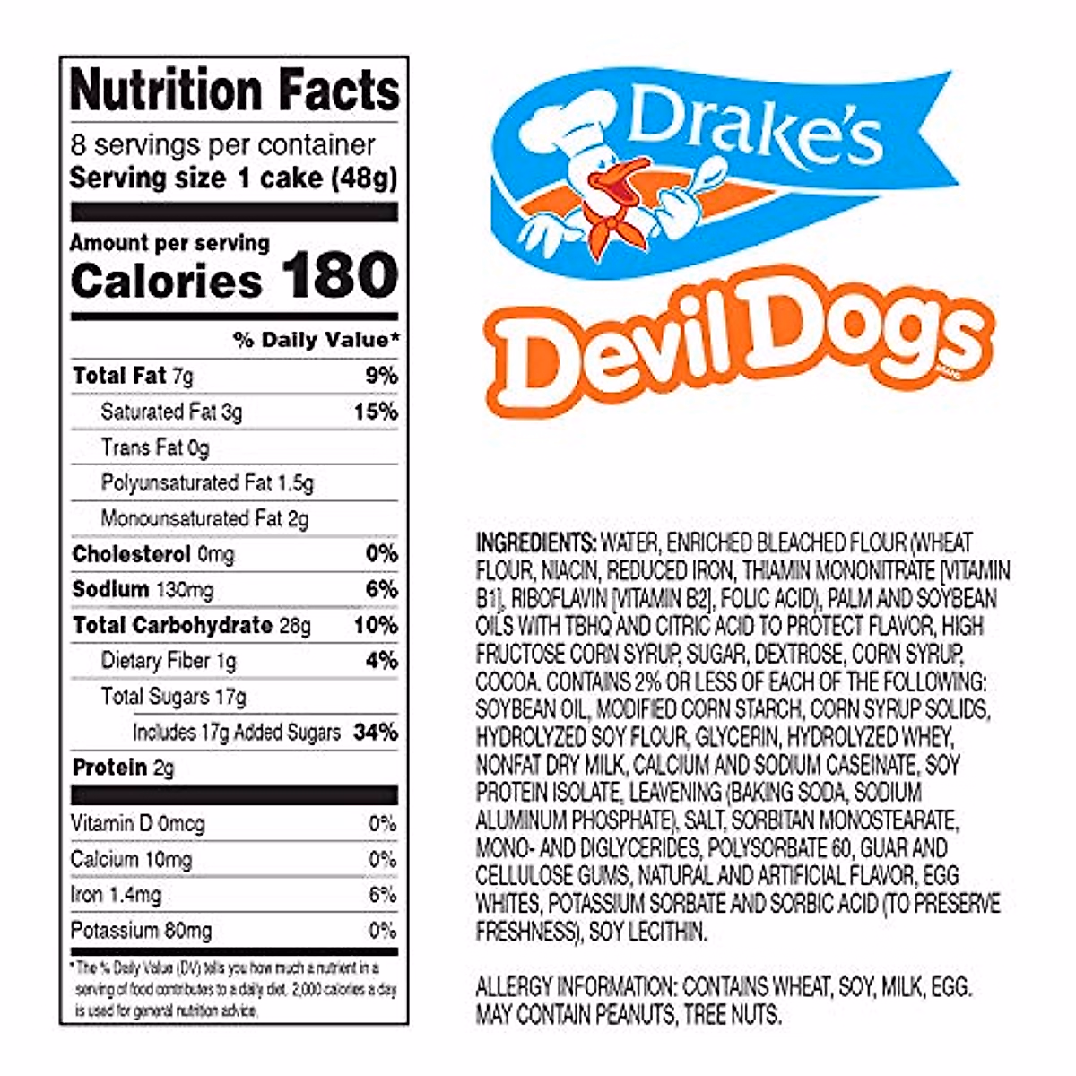 Drake's Devil Dogs, 13.63 oz, 8 Count