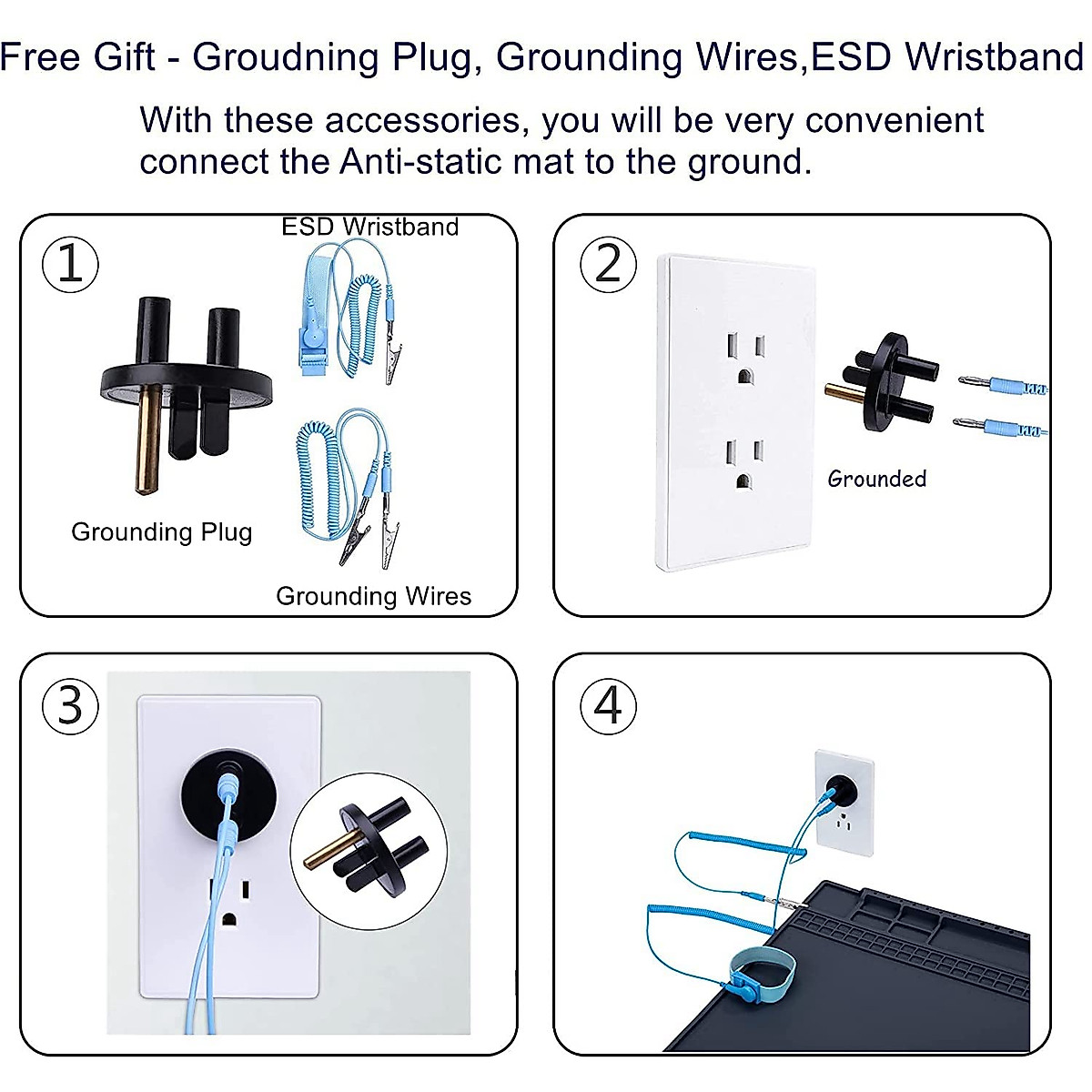 Premium Heat Resistant Anti Static Mat for Computer, Laptop, Cellphone Electronics Repair, HPFIX ESD Safe Soldering Mat for for BGA and Gun Soldering Iron, Workbench (17.7" x 13.6")