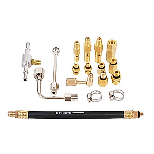 JIFETOR Fuel Injection Pump Pressure Tester Gauge Kit, Car Gasoline Gas Fuel Oil Injector Test Manometer Tool Set 0-140PSI, Universal for Auto Truck SUV Motorcycle ATV RV