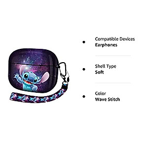 Airpods Pro Case Designed for Apple AirPods Pro,Full Protective Case Cover with Keychain and Lanyard,Shockproof Anti Case for Airpods Pro Charging Case (Waved Stitch)