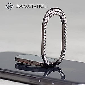 [2 Packs] Diamond-Encrusted Baked Enamel Glitter Bling Bling Phone Ring Holder, Sparkle Phone Ring Grip Artificial Diamond Stand,Rhinestone Cell Finger Ring for Phones,Pad