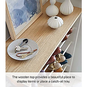 Yamazaki Home 6 Tier Wood Top Steel | Shoe Rack, One Size, White