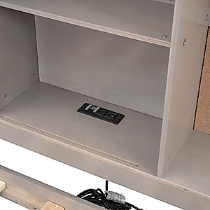 Ball & Cast Twin Daybed with Storage Shelves and 3 Drawers,Bed Frame W/USB Ports,Sliding Doors & Cork Board,for Bedroom,Guest Room,Apartment,Antique Gray