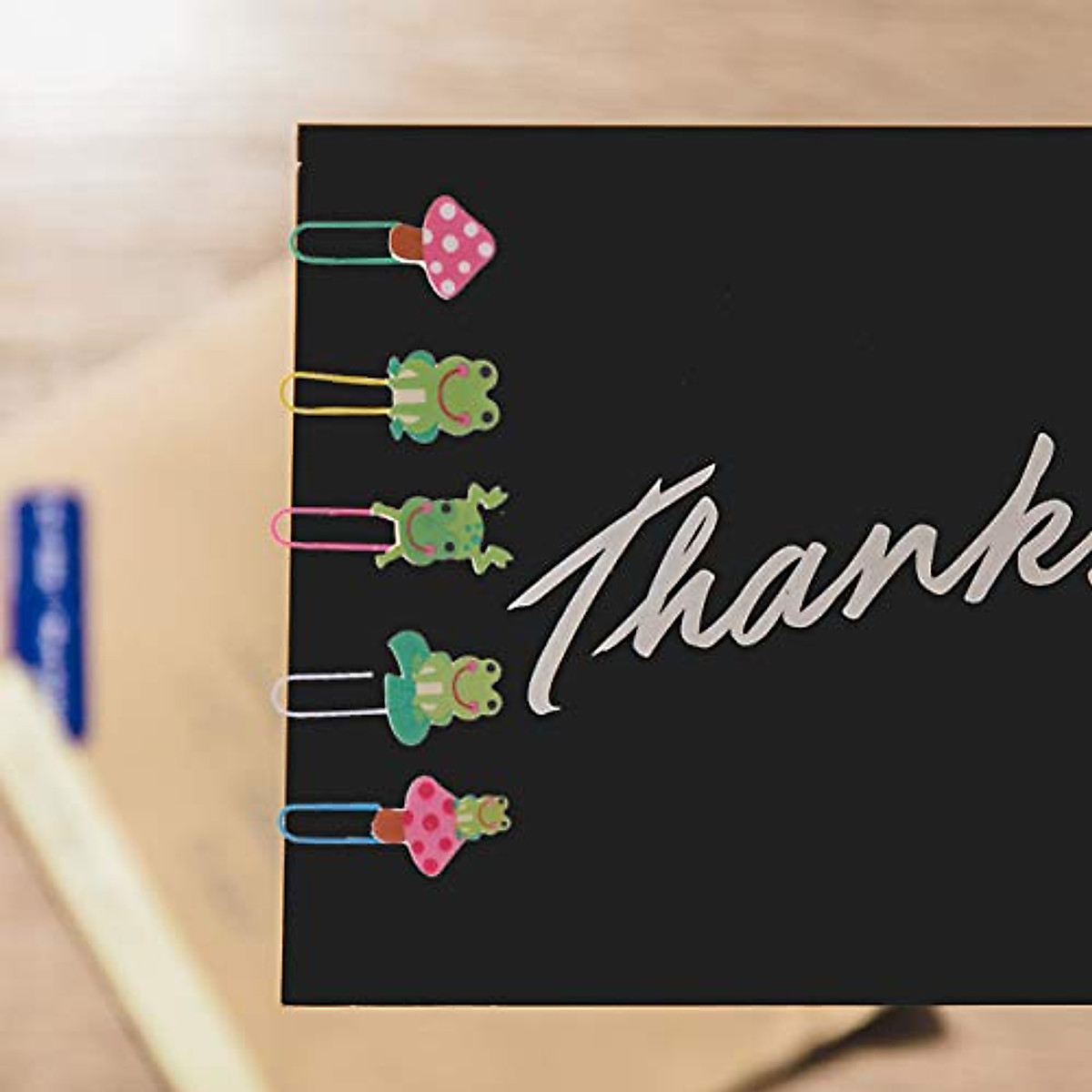 Toyvian Fun Frog Paper Clips, Creative Animal Shape, Small Paper Clips Bookmarks, Cute Paper Clips Frog Mushroom Paper Clips, Funny Desk Accessories Decor, Markers for Office Supplies 5 Pieces