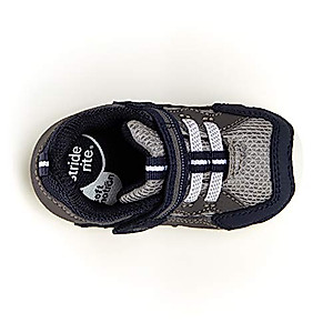 Stride Rite baby boys Soft Motion Kylo Sneaker, Navy/Gray, 6 Wide Toddler US