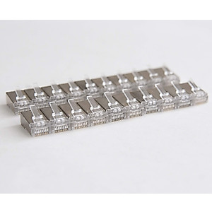 Sabra Technologies Shielded rj45 cat6 cat 6a connectors Gold Plated Cat6 Pass Through Connectors 23awg Cat6 Shielded Cat6/Cat6a Modular Plugs Ethernet Ends (60 PCS)