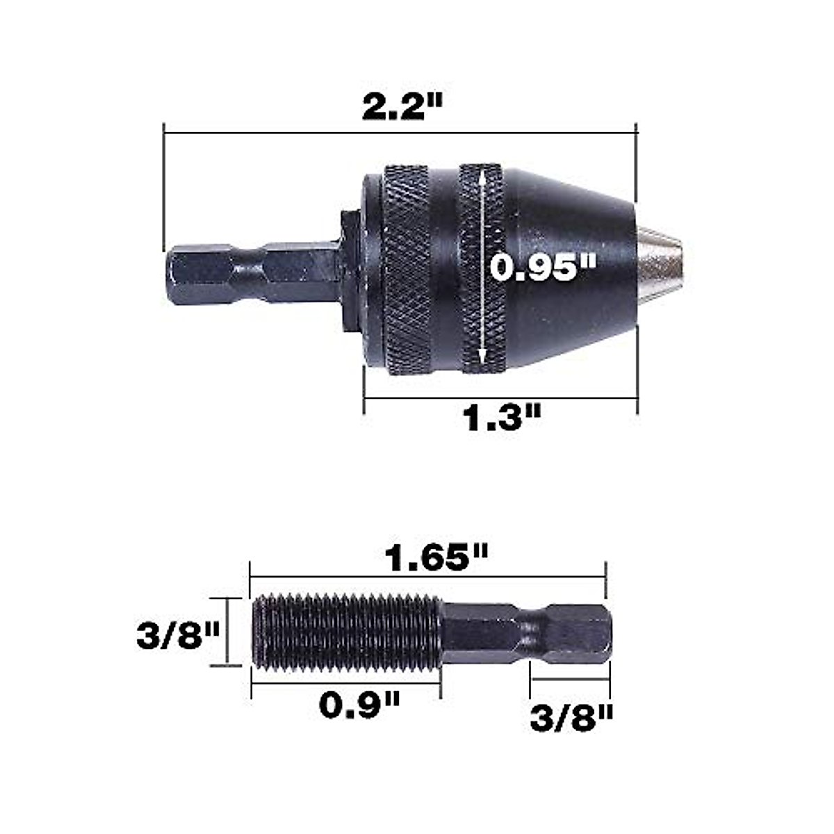 AUTOTOOLHOME 1/4-inch Hex Shank Keyless Drill Chuck Quick Change Adapter Power Screwdriver to Drill Converter Conversion Conversion Tool