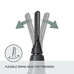 Panasonic Facial Hair Trimmer for Sensitive Skin, Unisex Detailer with Flexible Head, Gentle on Acne, Includes 2 Eyebrow Attachments, Wet/Dry - ER-GM40-K (Black)