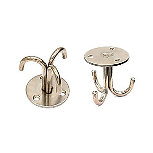 Anmeilexst 2 Pcs Stainless Steel Up Hook, Ceiling Hook Wall Cabinet Towel/Coat Hook Three Fork Hook, Home Decoration Up Hook (Include 6 Pcs 1.6" Screw)
