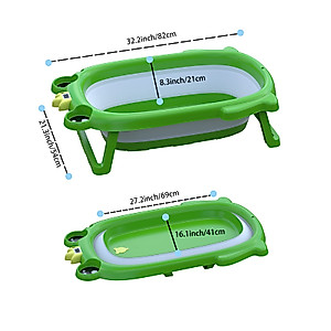 Multipurpose tub-pet tub- Foldable tub- Water Basin- Thermometer Equipped tub- Space Saving tub (Green)
