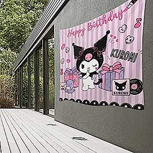 Little Devil Birthday Party Supplies, Kawaii Banner Party Decorations Living Room Tapestry for Bedroom Cartoon Photography Background(BAN-KU B)
