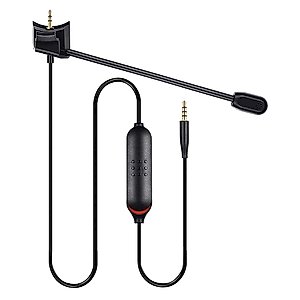 Koffmon QC45 Gaming Mic, Headphones Replacement Boom Microphone Audio Cable Volume Control with Mute Switch for PC, Laptop, PS4, PS5, Xbox One Controller