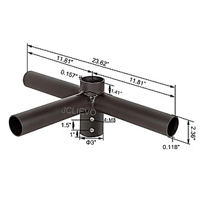 Tenon Adapter with 3 Horizontal at 90 Degree Tenons,Bronze Spoke Bracket for 3 Lights