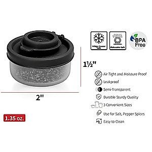 Salt and Pepper Shakers Moisture Proof Mini Salt Shaker to go Camping Picnic Outdoors Kitchen Lunch Boxes Travel Spice Set Clear with colored lids Plastic Airtight Spice Jar Dispenser (Small, 3 pack)