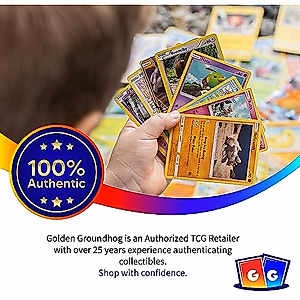 Golden Groundhog TCG Deck Box Including 200 Assorted Cards (3 Random Ultra Rares, 4 Rare Cards, 3 Holographics, 90 Common/Uncommons, and 100 Energy Cards)