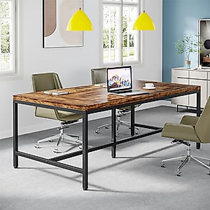 Tribesigns 63 Inches Executive Desk Large Computer Desk Office Desk with Thicken Frame for Home Office, Modern Simple Workstation Medium 6FT Conference Table, Meeting Table