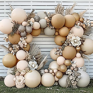 Neutral Balloon Boho Nude Double Stuffed Beige Cream Tan Balloons Balloon Garland Blush Ivory White Sand Balloon Arch Kit for Baby Shower Gender Reveal Bridal Shower Birthday Wedding Party Decorations