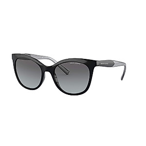 A|X ARMANI EXCHANGE Women's AX4094S Cat Eye Sunglasses, Black/Grey Gradient, 54 mm